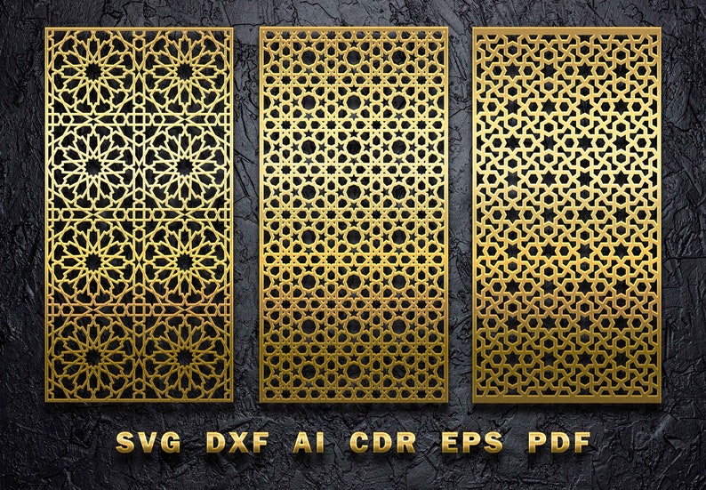 Arabic Moroccan Geometric Islamic Pattern SVG & Vector 5 Template - Etsy