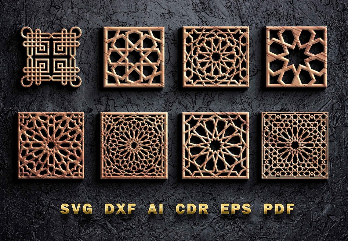 Arabic Moroccan Islamic Pattern SVG & Vector Line Art 3 - Etsy