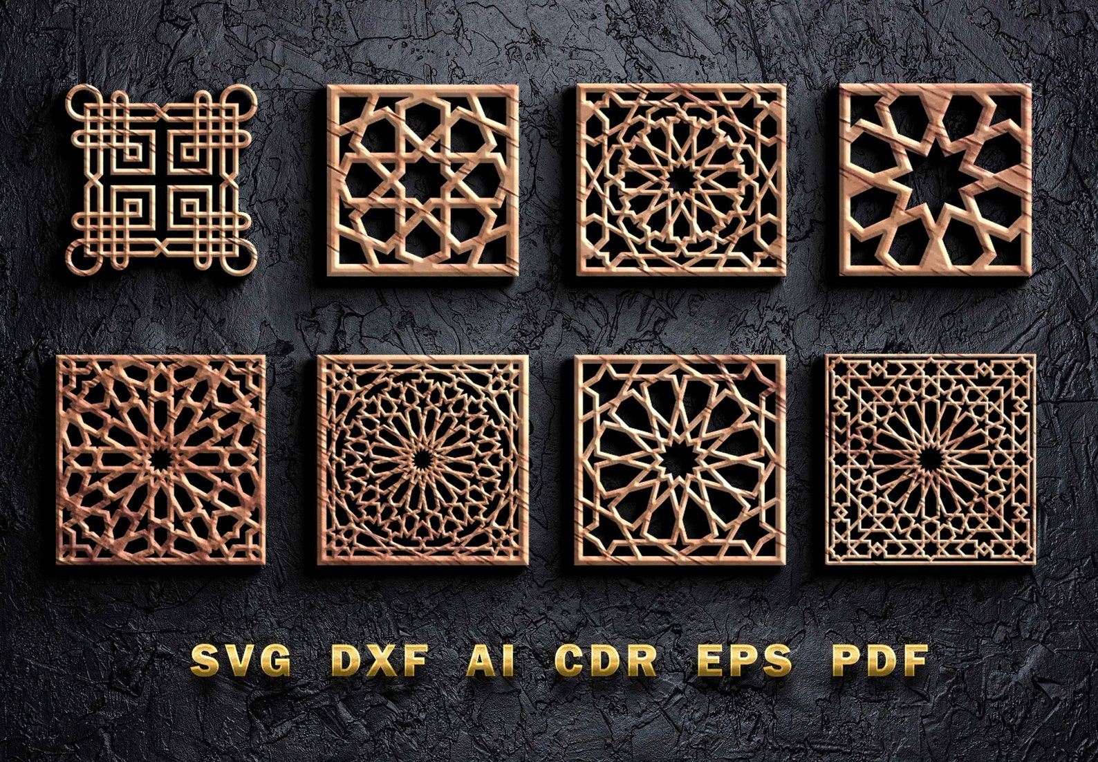 Arabic Moroccan Islamic Pattern SVG & Vector Line Art 3 - Etsy