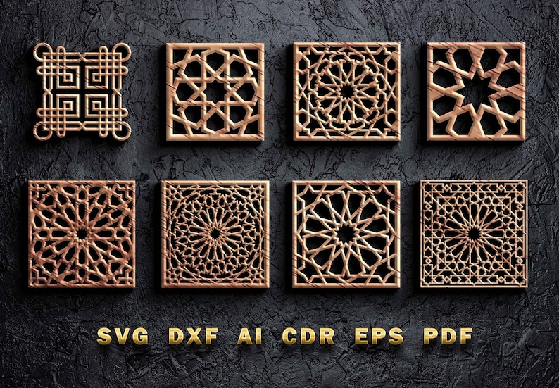 Arabic Moroccan Islamic Pattern SVG & Vector Line Art 3 - Etsy