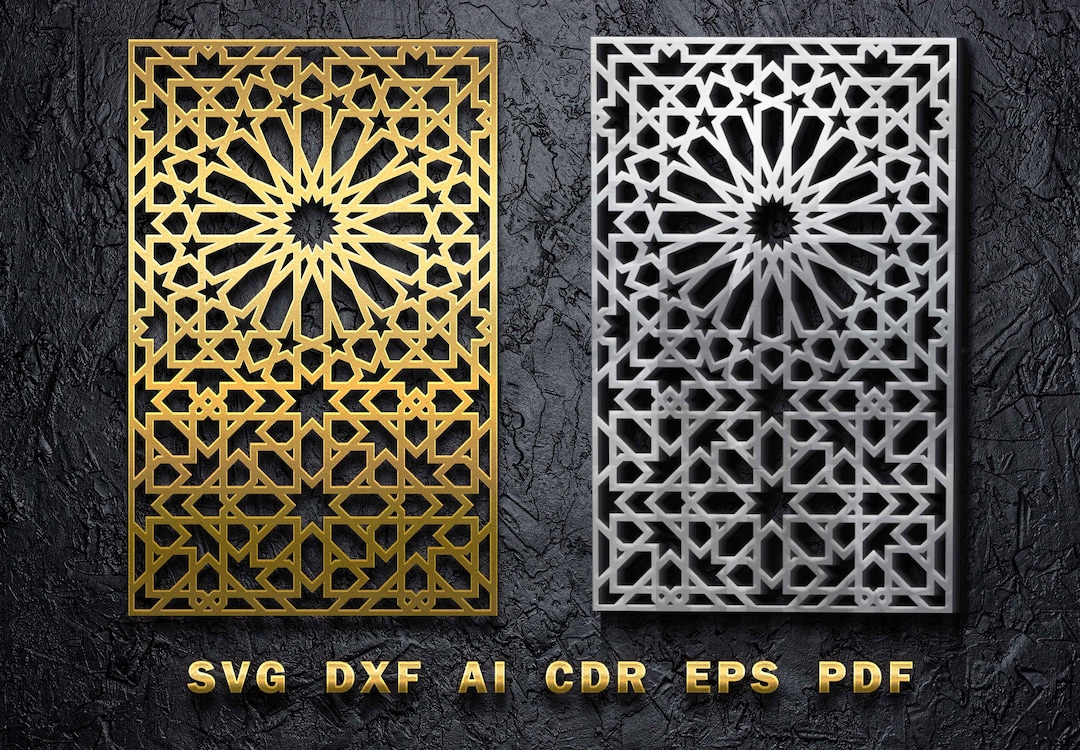 Arabic Moroccan Geometric Islamic Pattern SVG & Vector 6 Template - Etsy