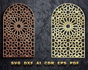 Arabic Moroccan Islamic Pattern SVG & Vector Line Art 3 Template - Etsy