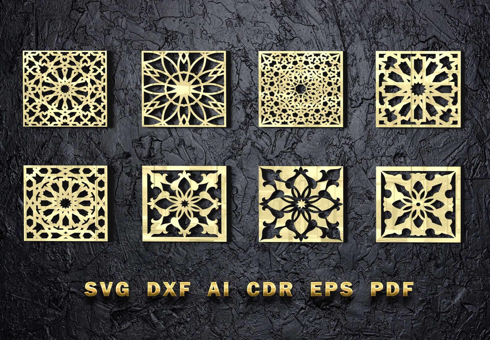 Arabic Moroccan Islamic Pattern SVG & Vector Line Art 2 Template - Etsy