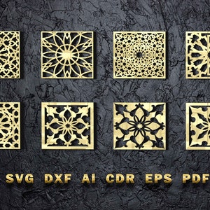 Arabic Moroccan Islamic Pattern SVG & Vector Line Art 2 Template - Etsy