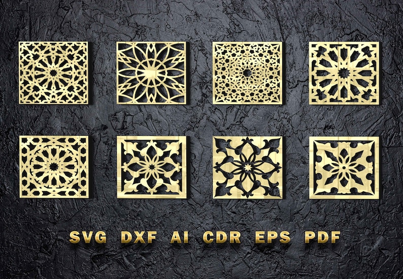 Arabic Moroccan Islamic Pattern SVG & Vector Line Art 2 Template - Etsy