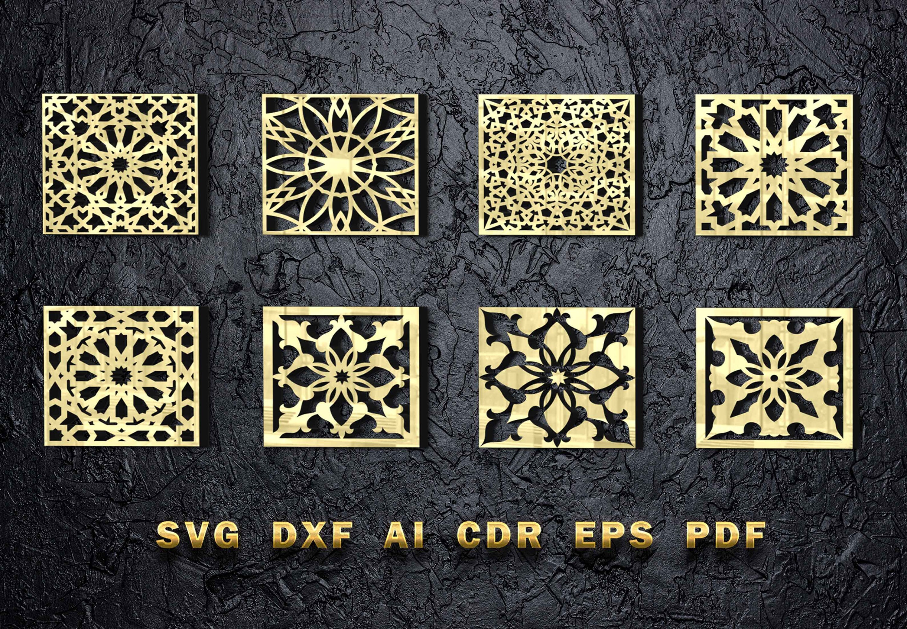 Arabic Moroccan Islamic Pattern SVG & Vector Line Art 2 Template - Etsy