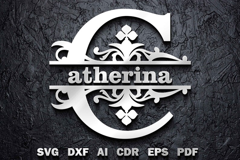Split Monogram Letters Alphabet Template | Svg | Dxf | Eps | Ai | Cdr ...