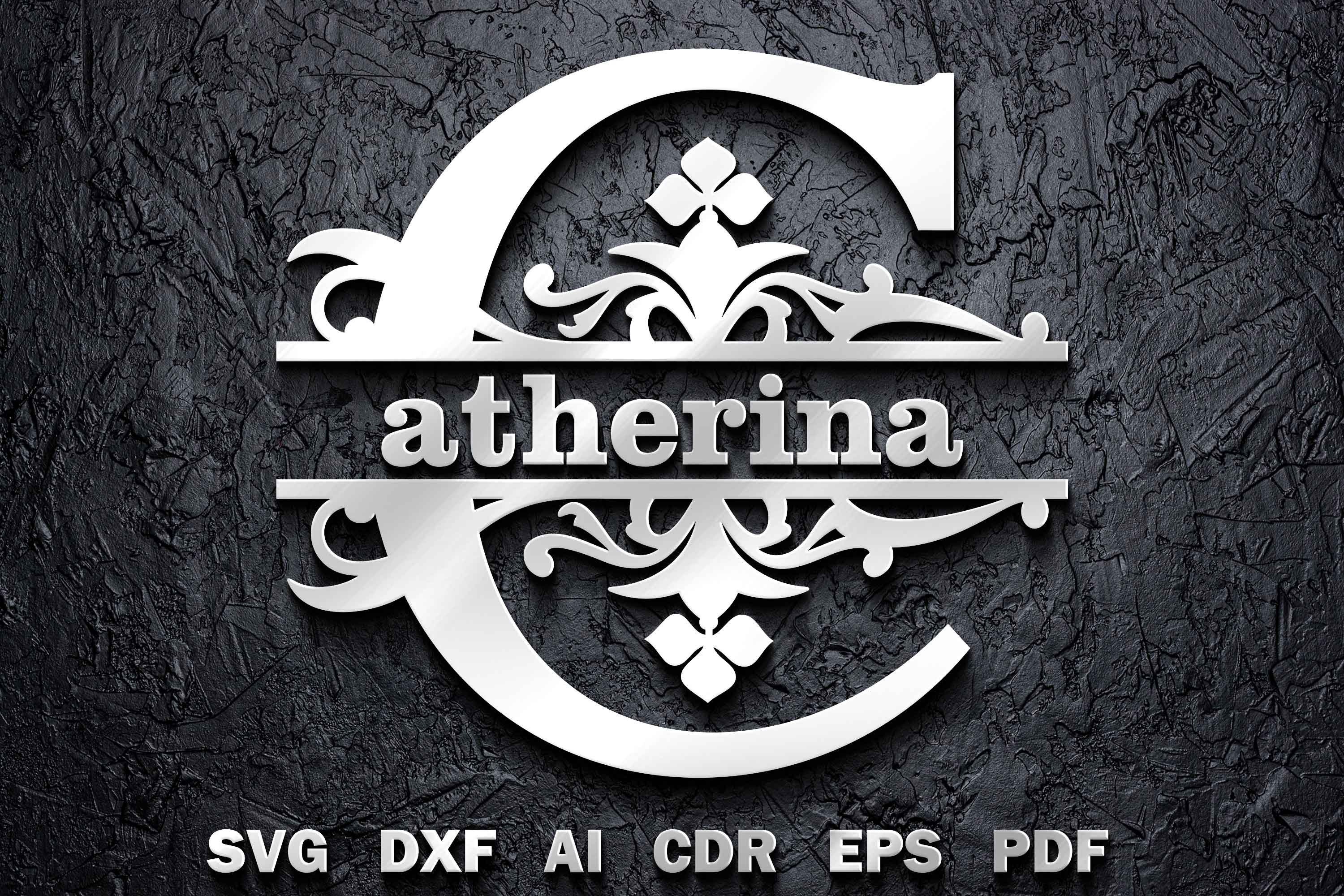 Split Monogram Letters Alphabet Template | Svg | Dxf | Eps | Ai | Cdr ...