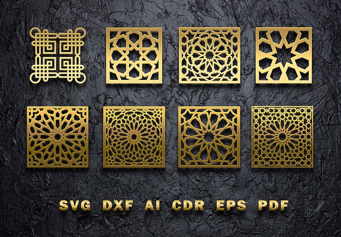 Arabic Moroccan Islamic Pattern SVG & Vector Line Art 3 - Etsy