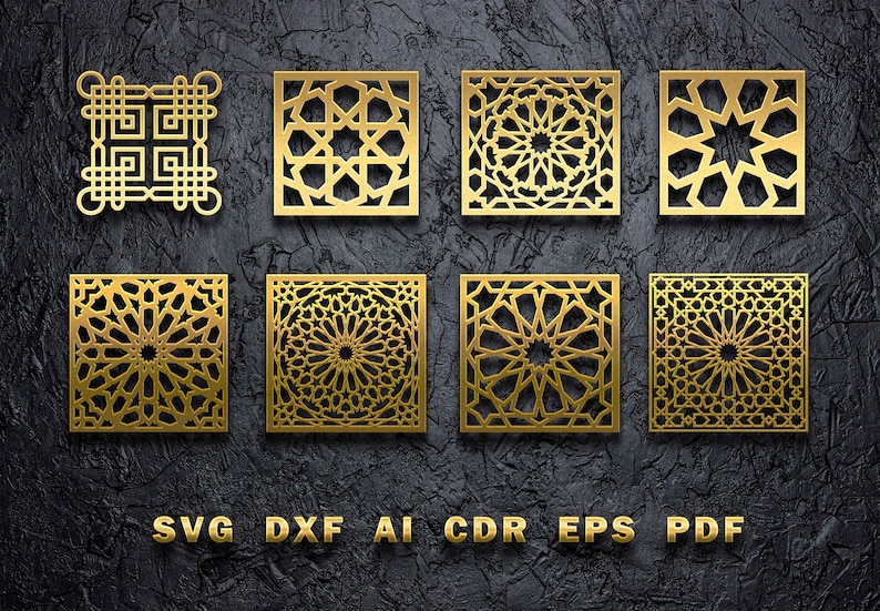 Arabic Moroccan Islamic Pattern SVG & Vector Line Art 3 - Etsy