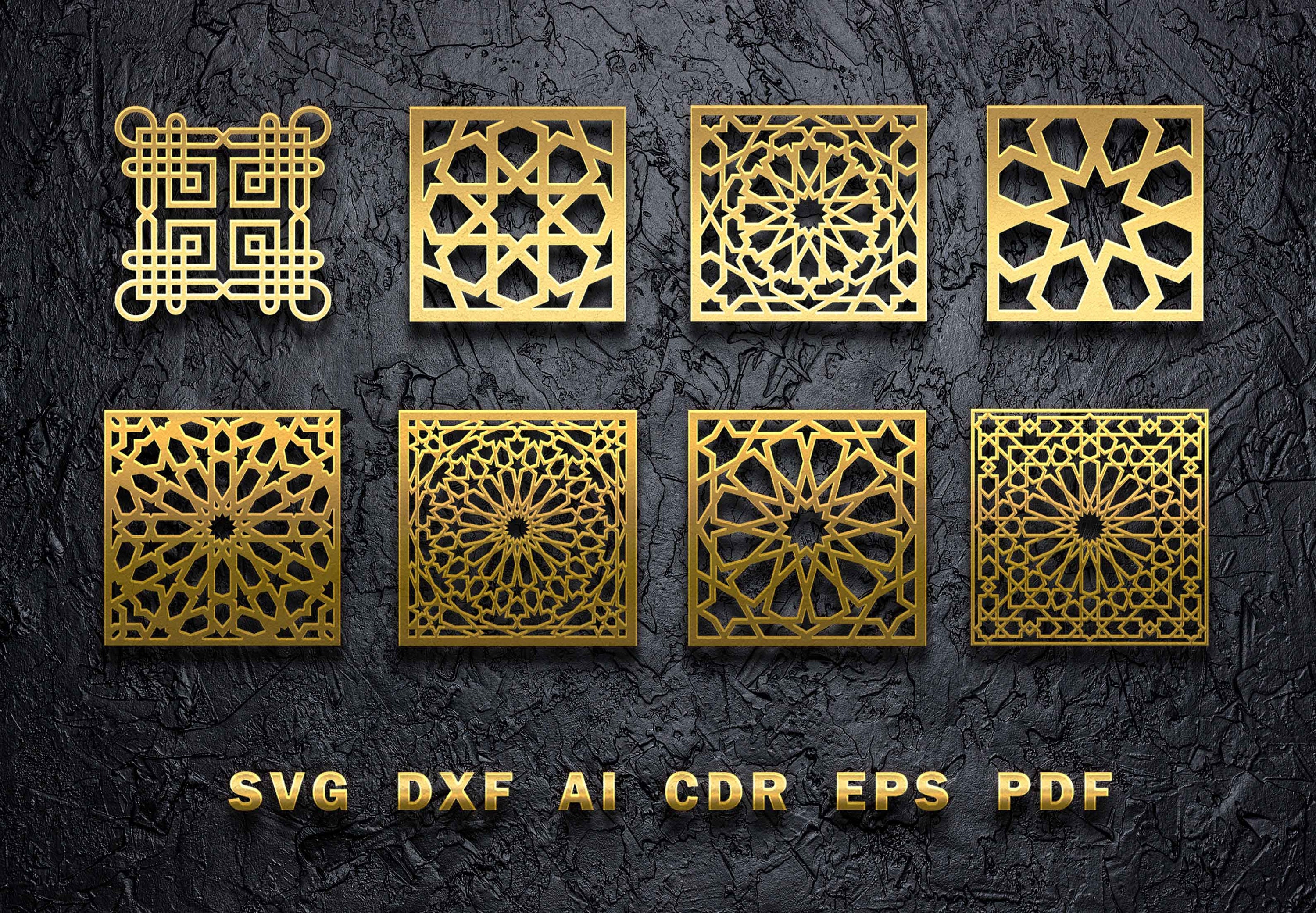 Arabic Moroccan Islamic Pattern SVG & Vector Line Art 3 Template - Etsy