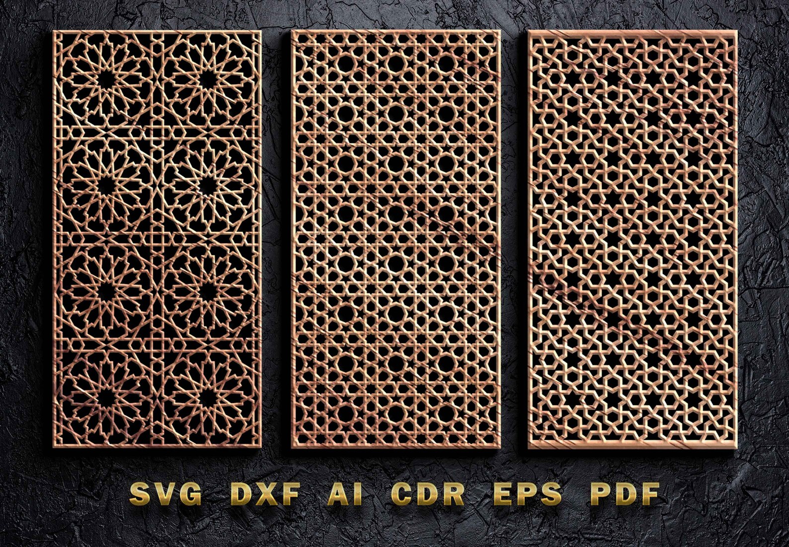 Arabic Moroccan Geometric Islamic Pattern SVG & Vector 5 Template - Etsy