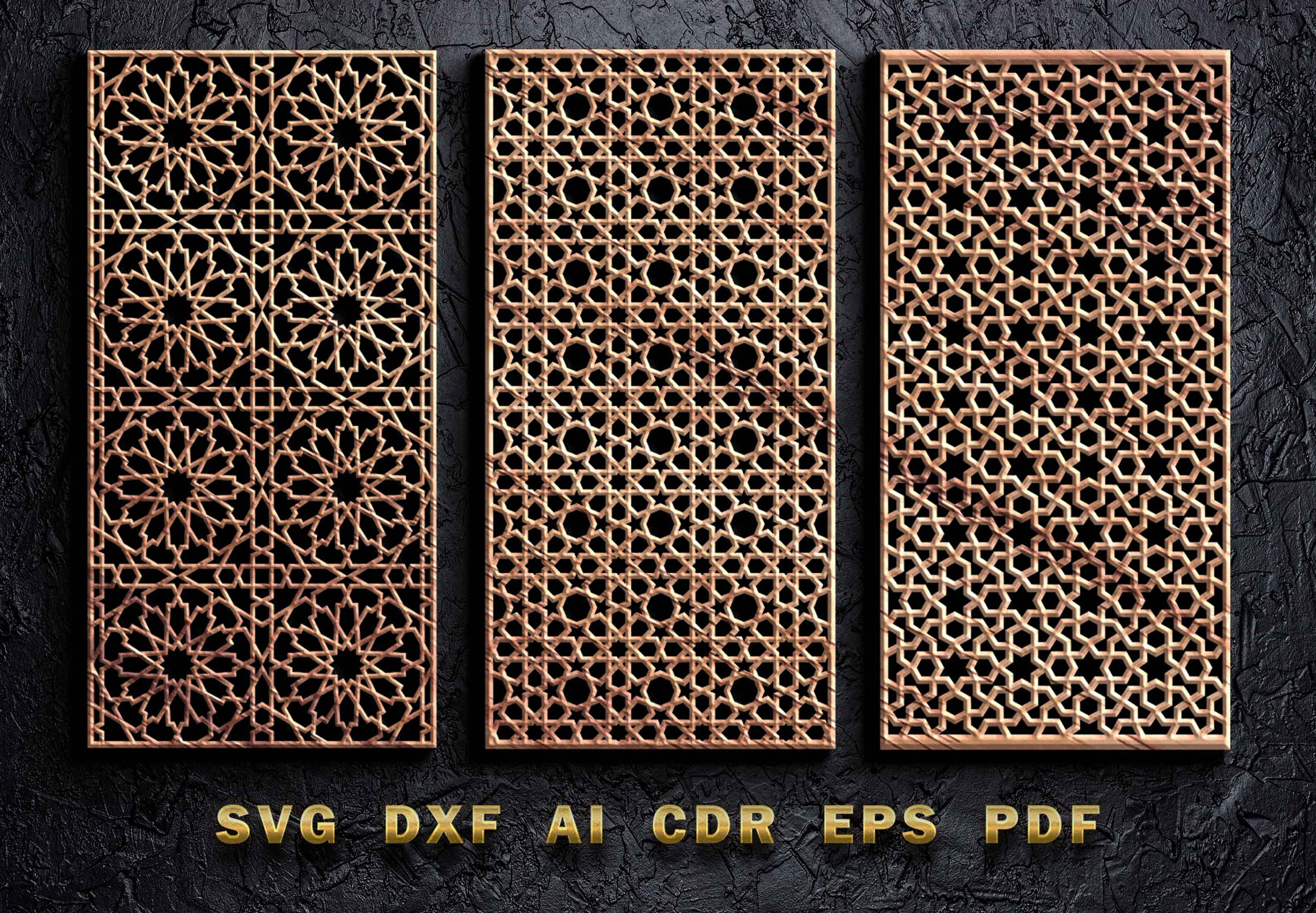 Arabic Moroccan Geometric Islamic Pattern SVG & Vector 5 Template - Etsy