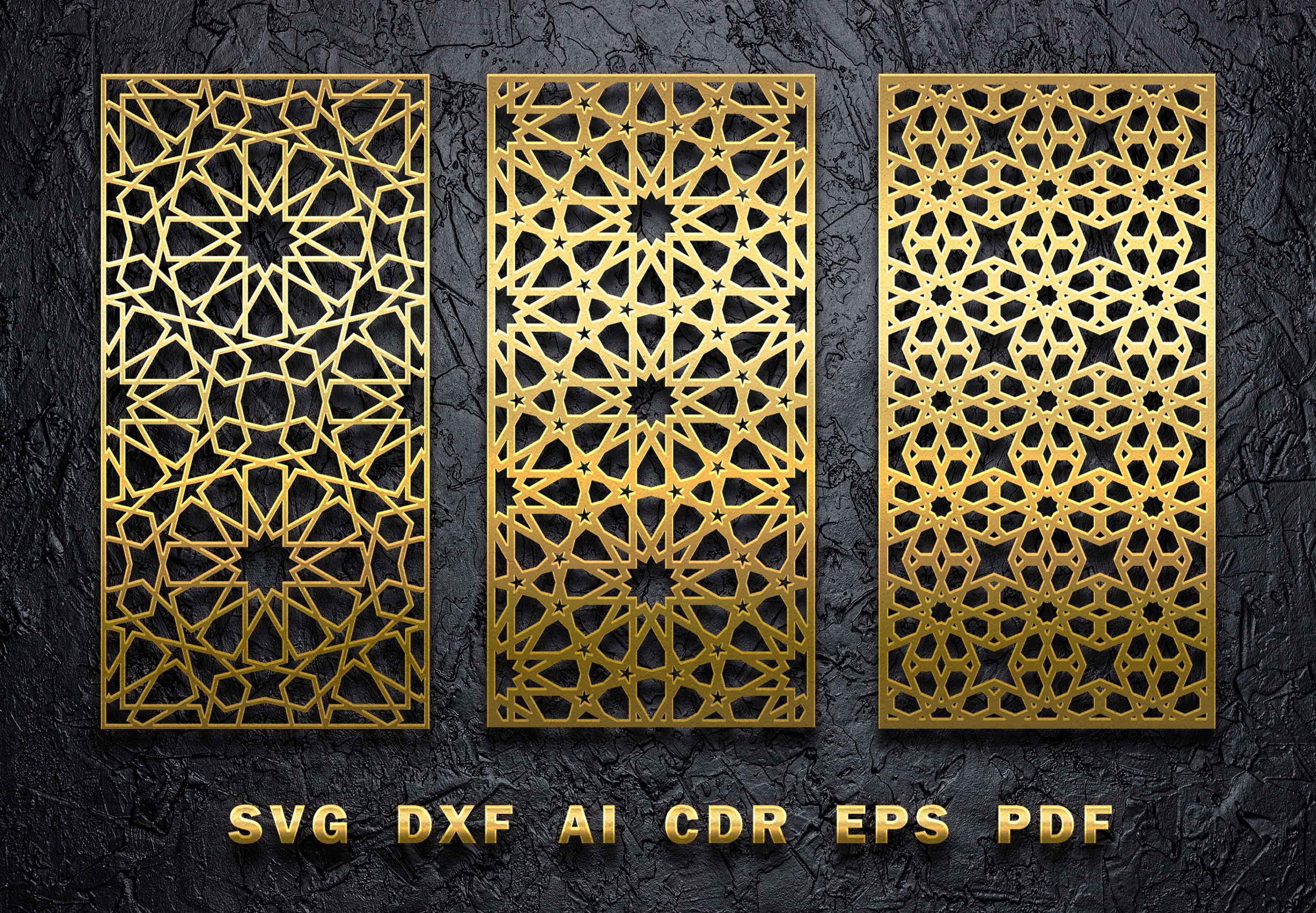 Arabic Moroccan Geometric Islamic Pattern Template in SVG, DXF, Ai, PDF ...