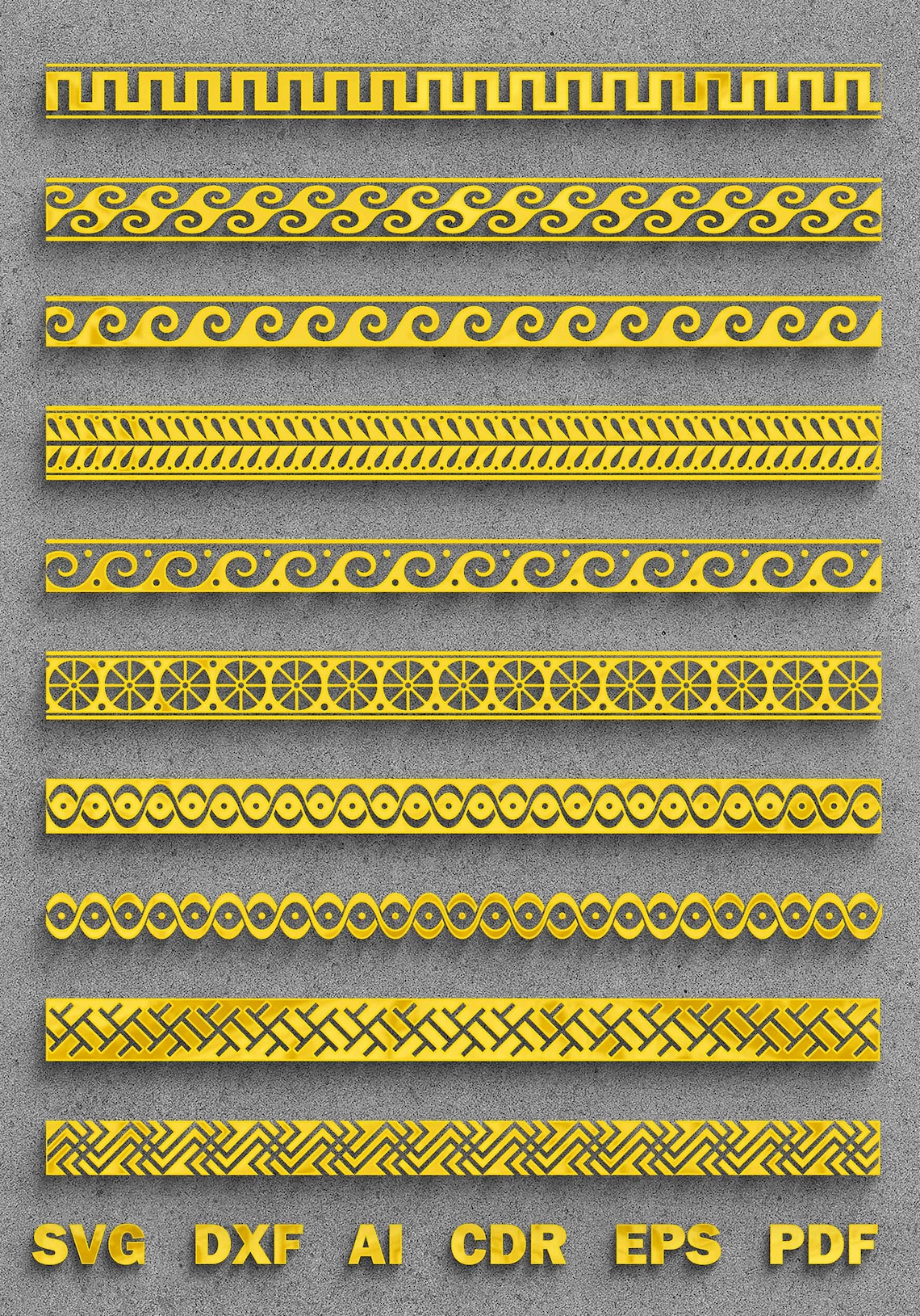Borders List Pattern With Svg Dxf Eps Cdr & Vector Line Art Template ...
