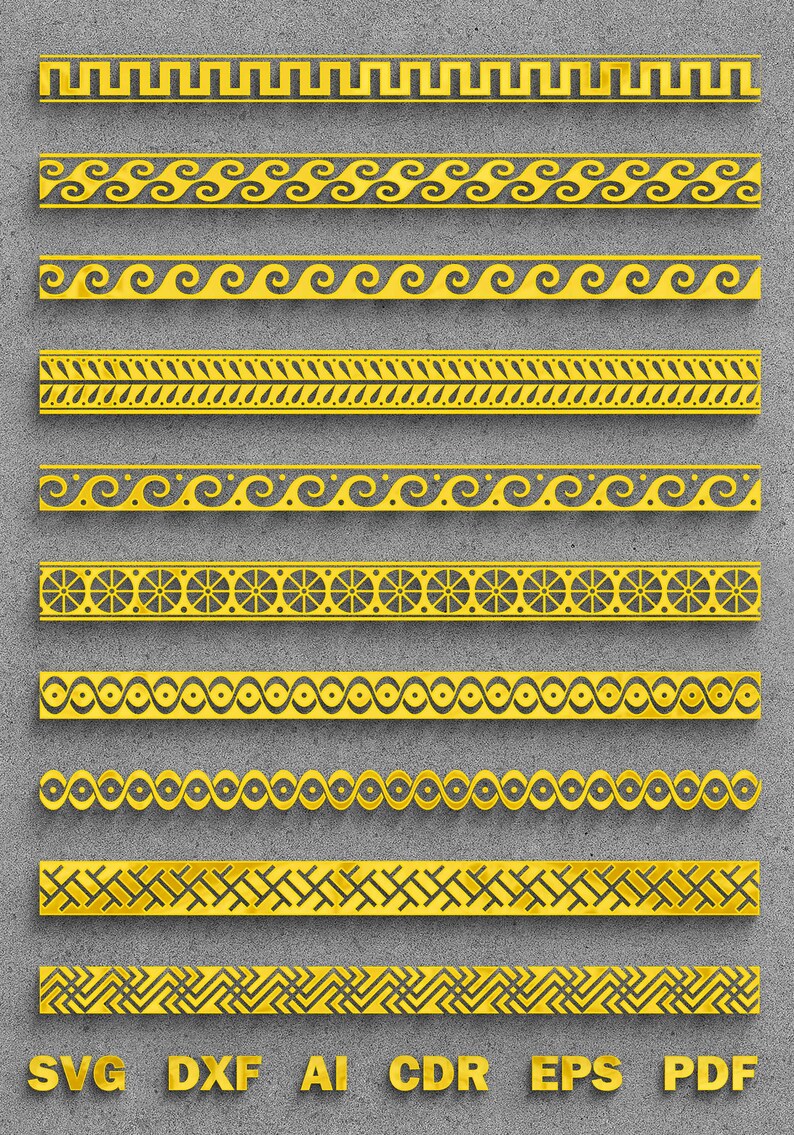 Borders List Pattern With Svg Dxf Eps Cdr & Vector Line Art Template ...