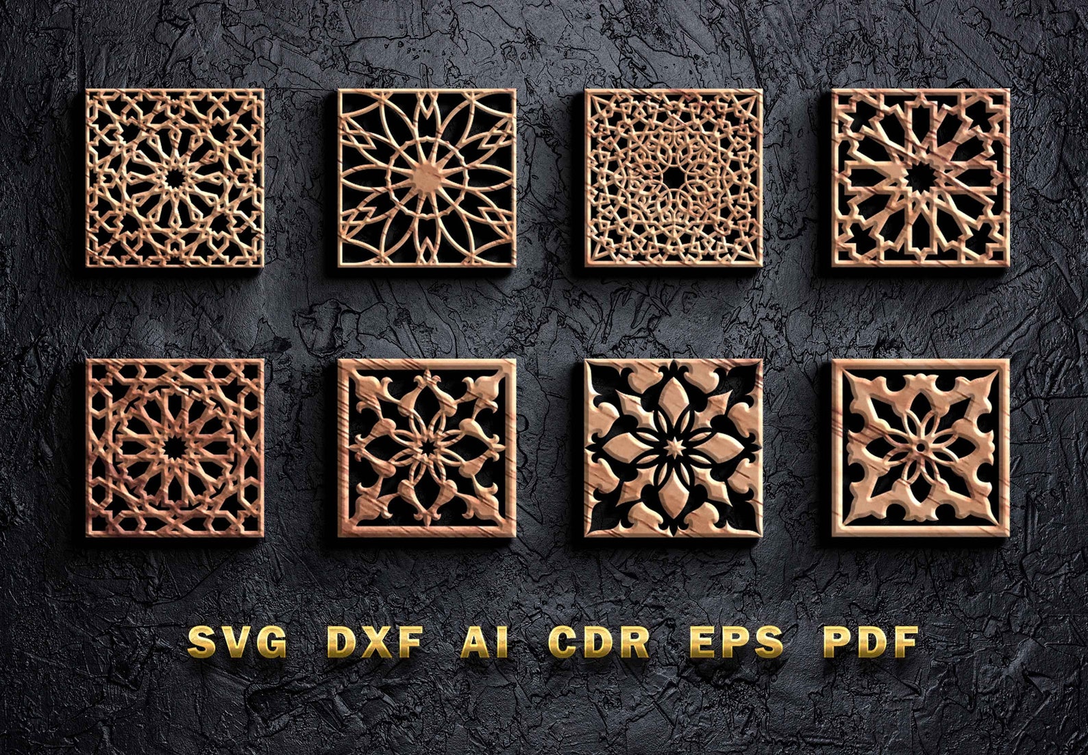 Arabic Moroccan Islamic Pattern SVG & Vector Line Art 2 Template - Etsy