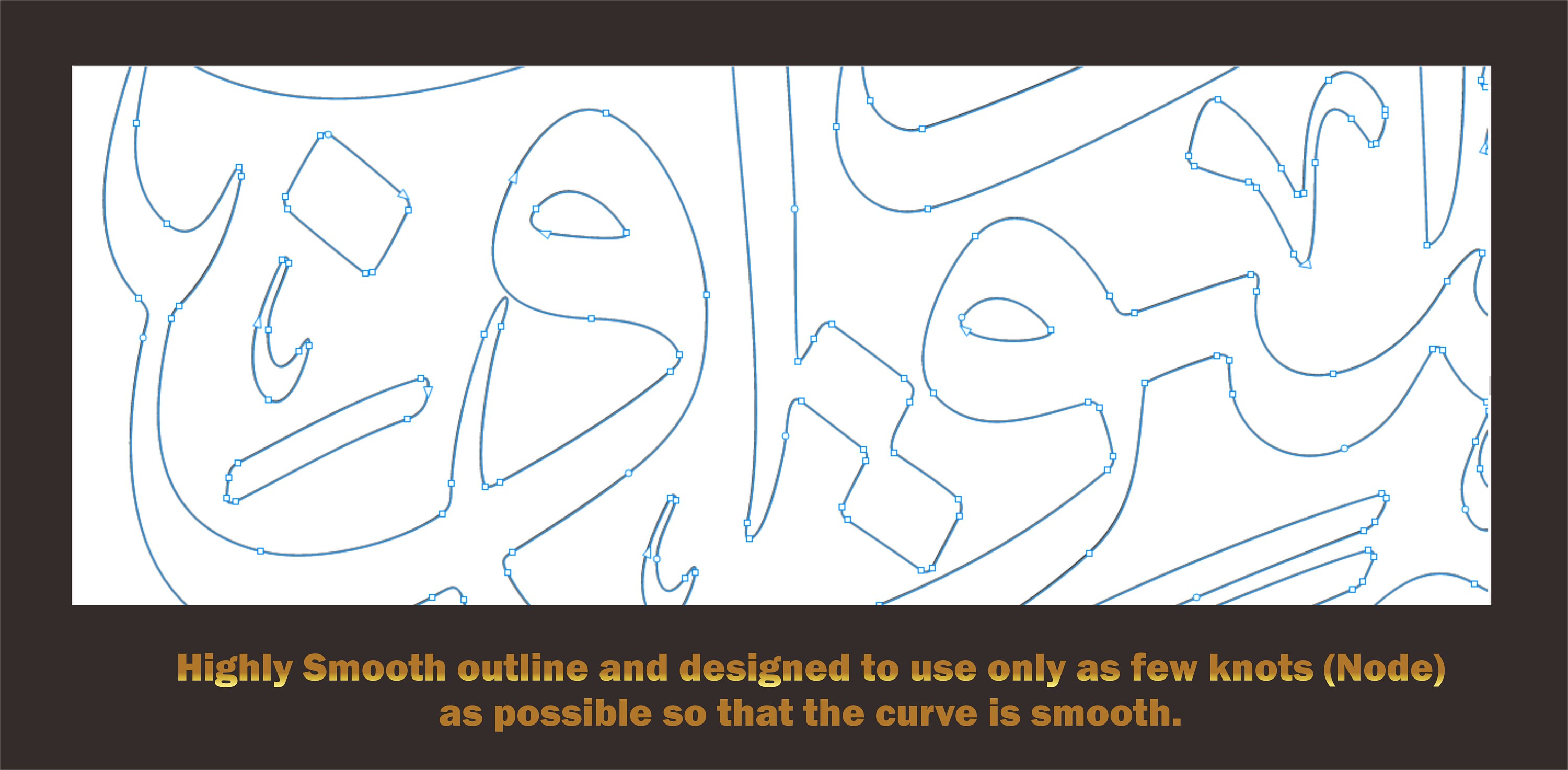 4 Qul Kufic Calligraphy With SVG Vector Ai Cdr Eps Pdf & DXF Line Art ...