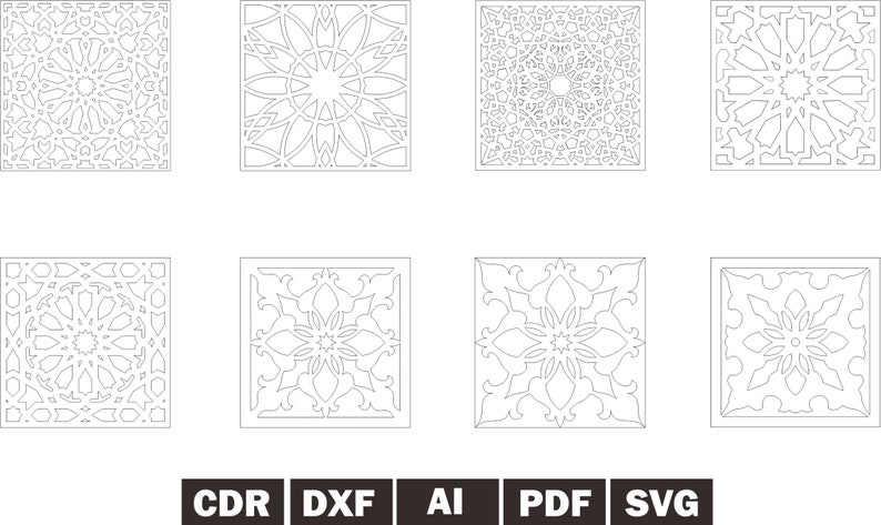 Arabic Moroccan Islamic Pattern SVG & Vector Line Art 2 Template - Etsy