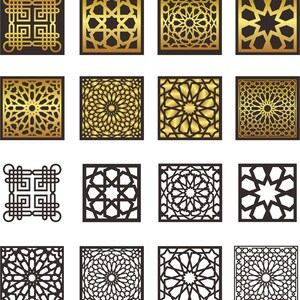 Arabic Moroccan Islamic Pattern SVG & Vector Line Art 3 Template - Etsy