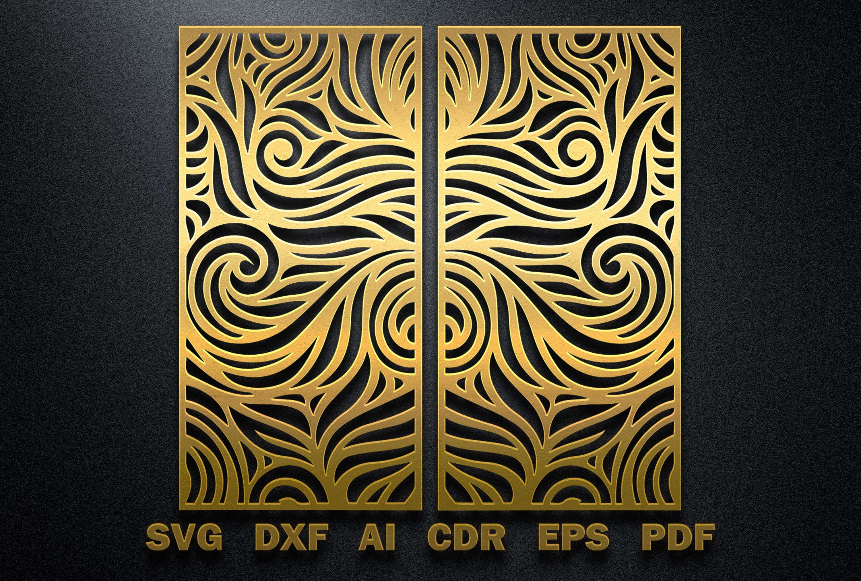 Panel Pattern Template 1 for Windows Divider Fence With Dxf Svg Ai Cdr ...