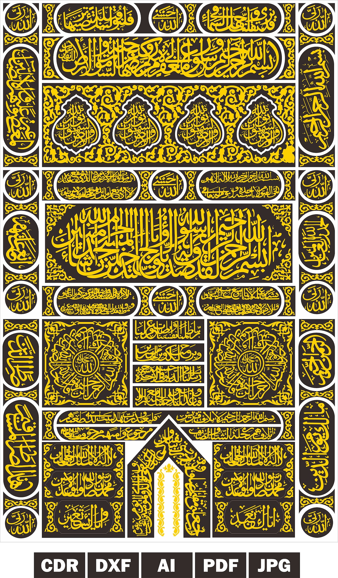 Kiswah Kabah Mecca Template in SVG, DXF, Ai, Eps, Cdr, PDF & Vector ...
