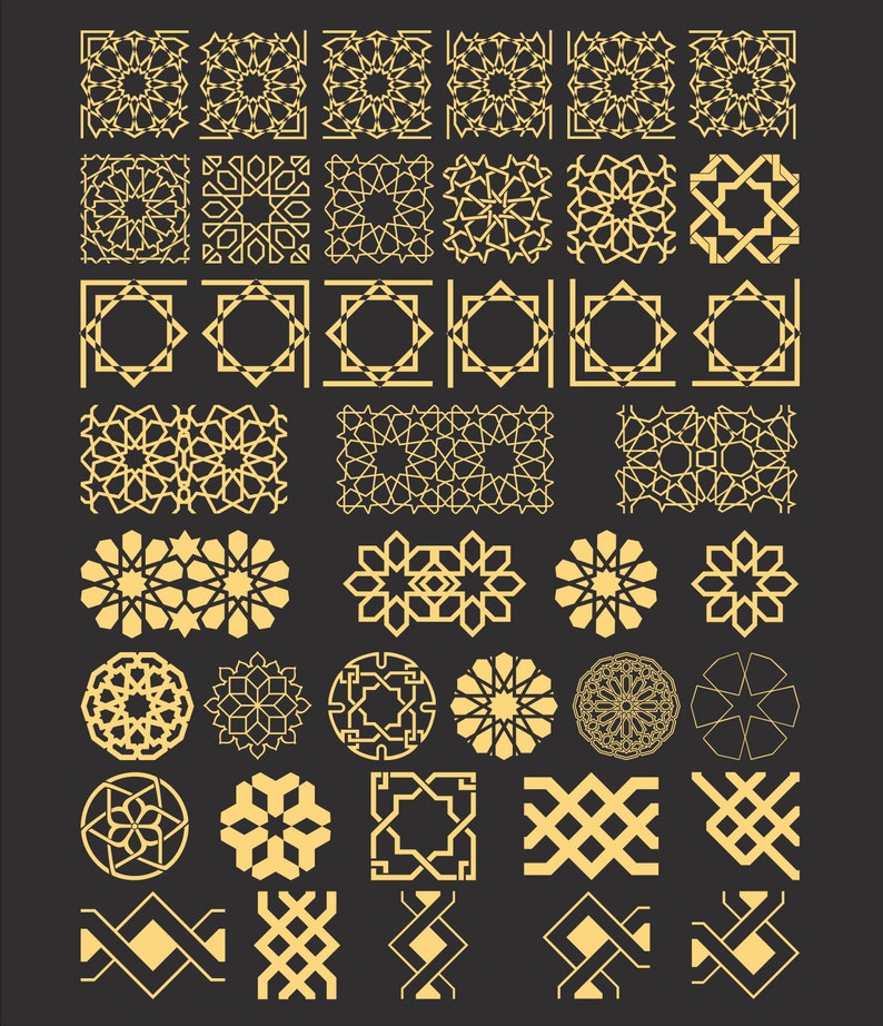 Arabic Moroccan Islamic Pattern Vector Line Art 1 Template - Etsy