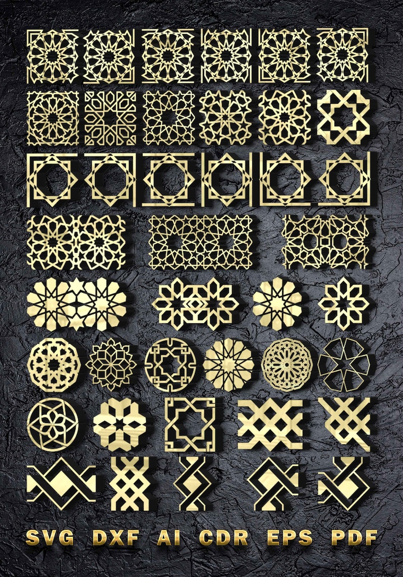 Arabic Moroccan Islamic Pattern Vector Line Art 1 Template - Etsy