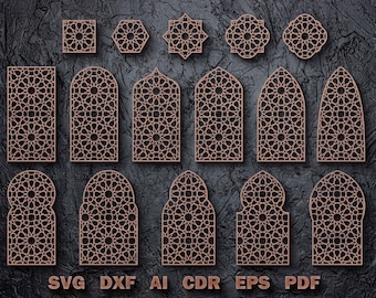 Arabic Moroccan Islamic Pattern SVG & Vector Line Art 3 Template - Etsy