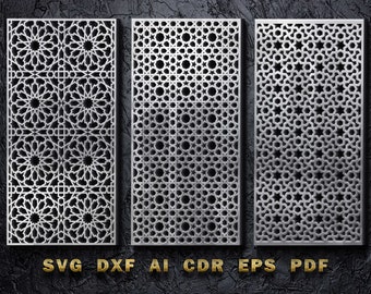 Arabic Moroccan Islamic Pattern SVG & Vector Line Art 3 Template - Etsy