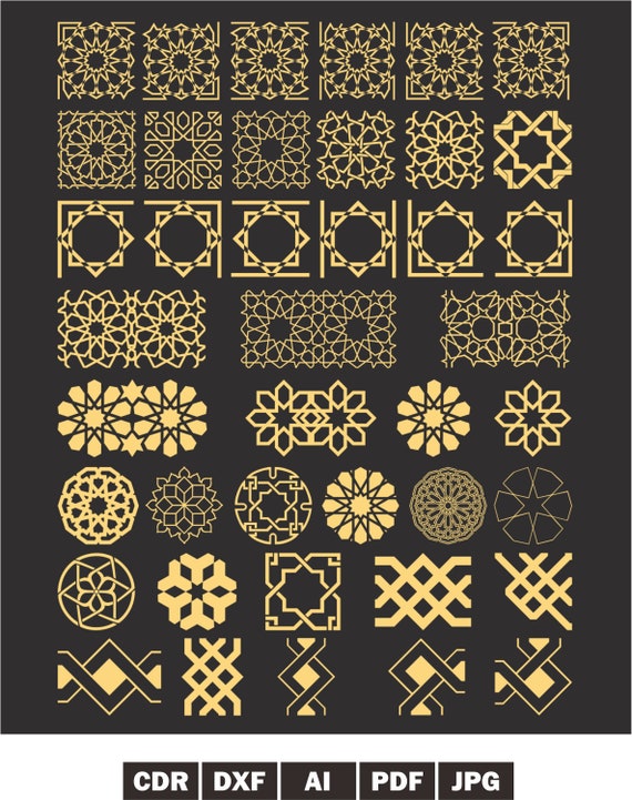 Arabic Moroccan Islamic Pattern Vector Line Art 1 Template - Etsy