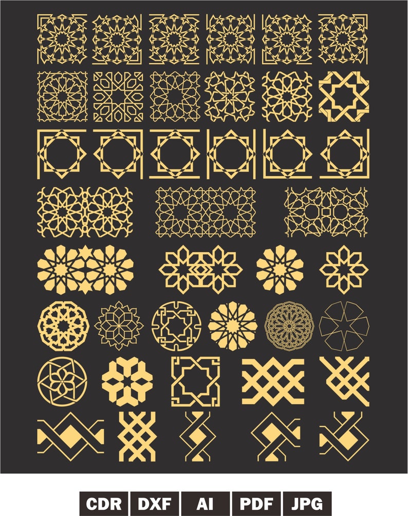 Arabic Moroccan Islamic Pattern Vector Line Art 1 Template - Etsy