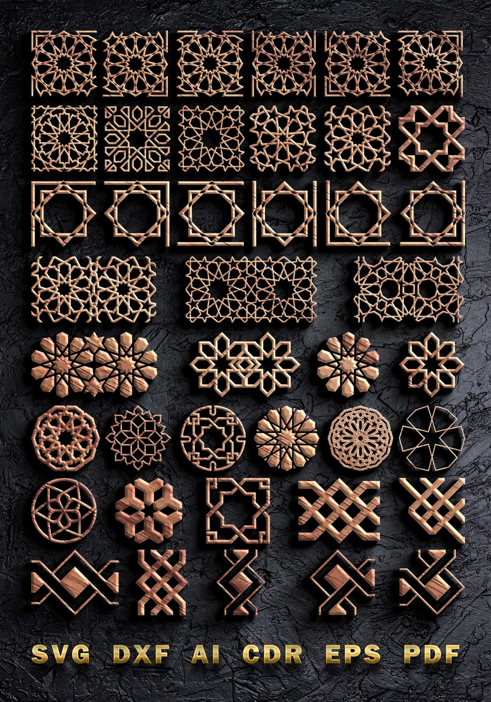 Arabic Moroccan Islamic Pattern Vector Line Art 1 Template - Etsy