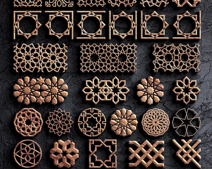 Morocco Geometric Laser Cutting Templates, Digital Pattern Set. Cnc ...