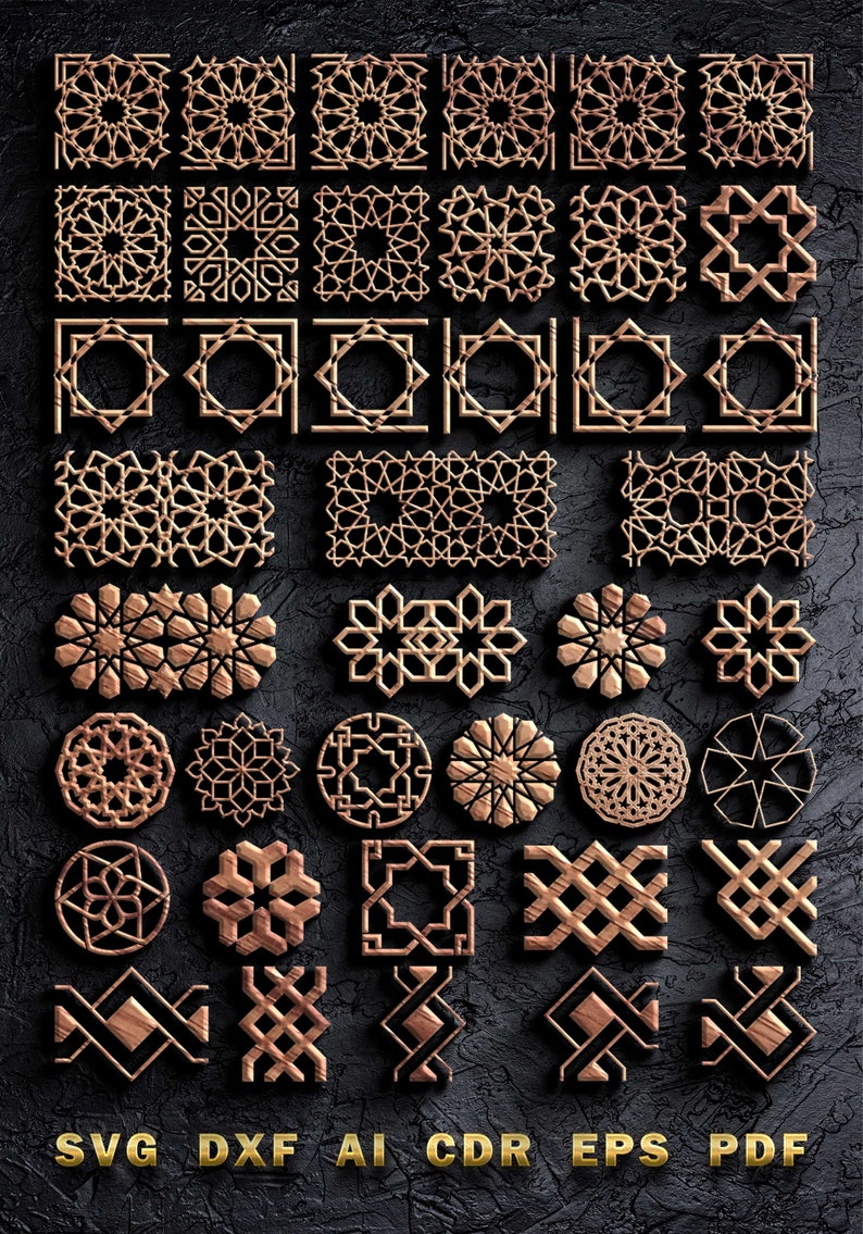 Arabic Moroccan Islamic Pattern Vector Line Art 1 Template - Etsy