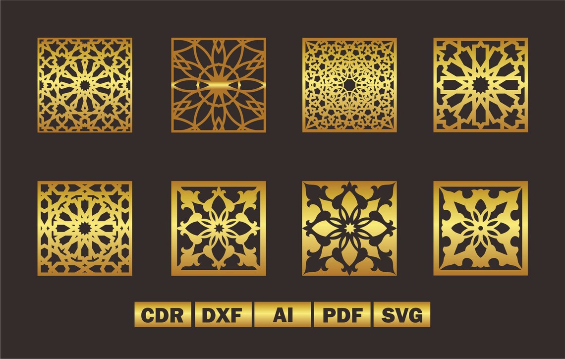 Arabic Moroccan Islamic Pattern SVG & Vector Line Art 2 Template - Etsy