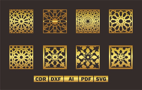 Arabic Moroccan Islamic Pattern SVG & Vector Line Art 2 - Etsy