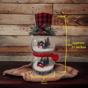 Snowman Decoration, Winter Scene Glass Globe Snowman, Unique Christmas ...