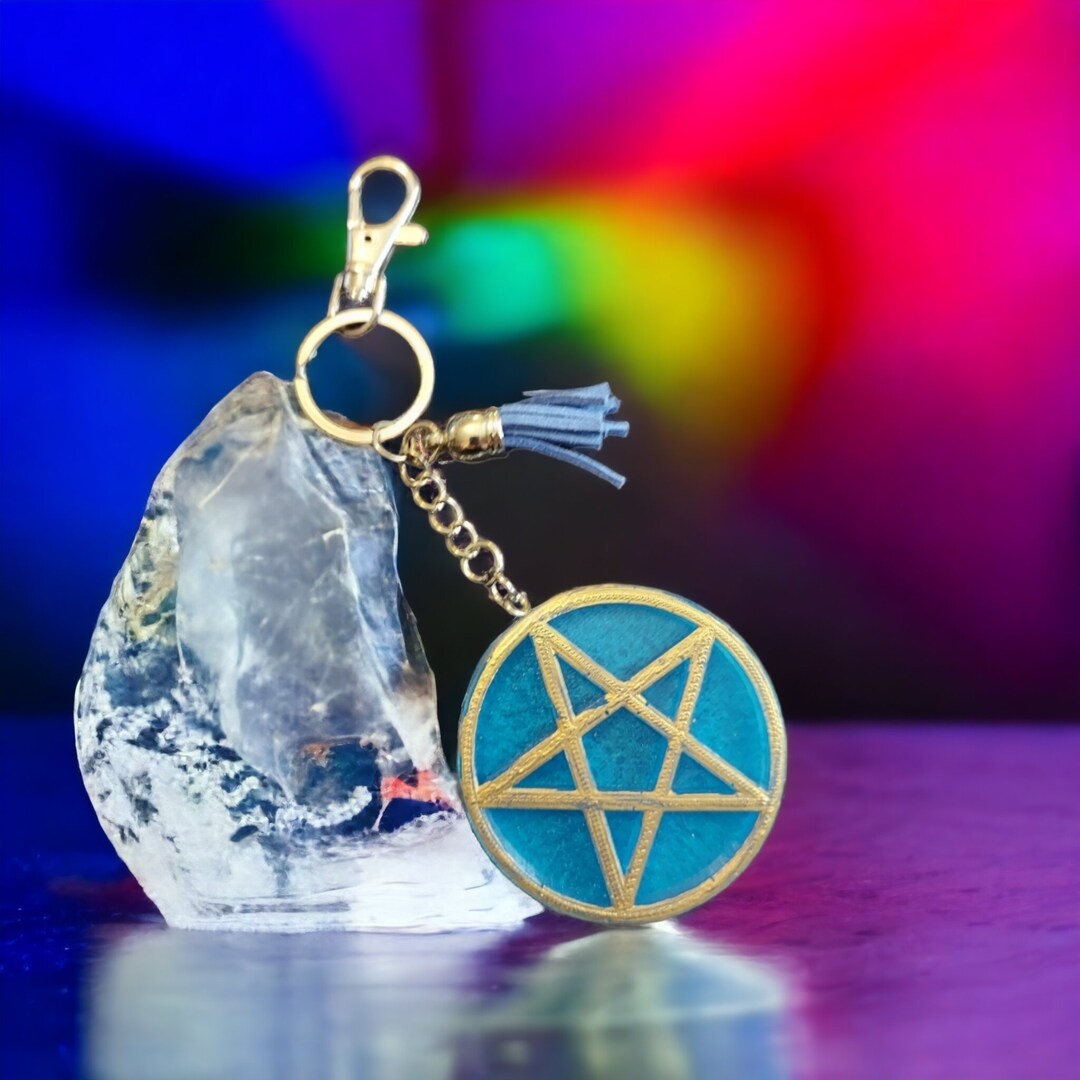 Pentagram Keychain, Wicca, Pegan, Goddess, Alter, Protection, Gift ...