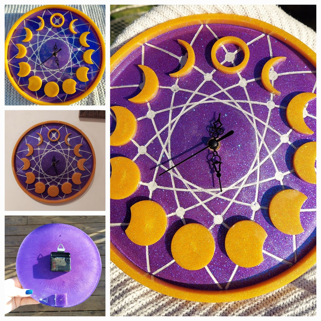 Moon Phase Wall Clock Phases of the Moon Clock Wall Hanger - Etsy