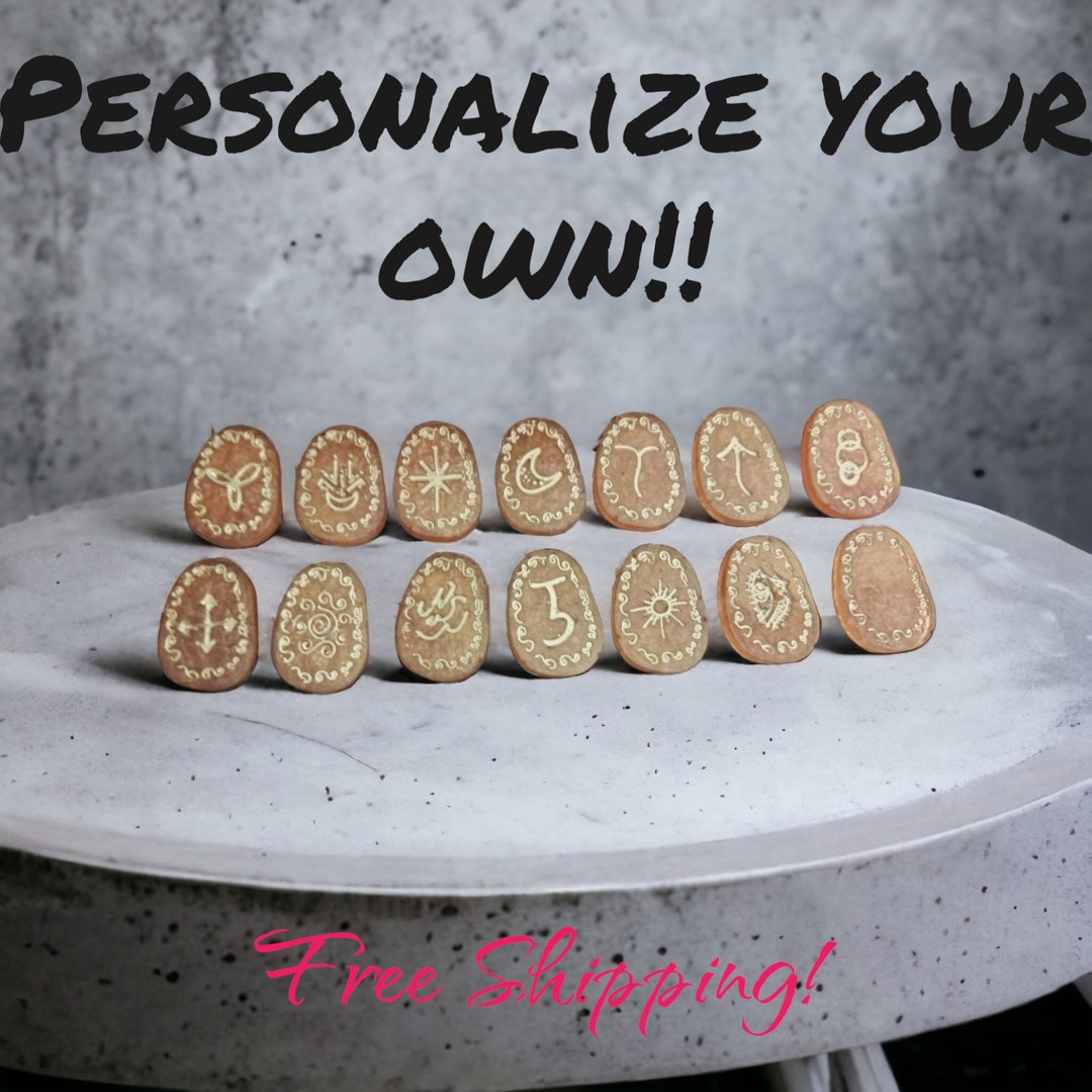 Witches Rune Set With Meanings Chart Witches Tiles Runes - Etsy