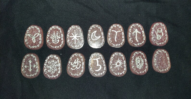 Witches Rune Set With Meanings Chart, Witches Tiles, Runes, Wicca ...