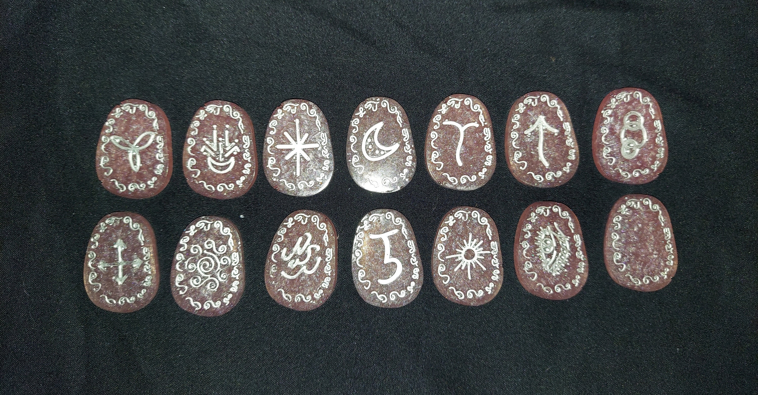 Witches Rune Set With Meanings Chart, Witches Tiles, Runes, Wicca ...