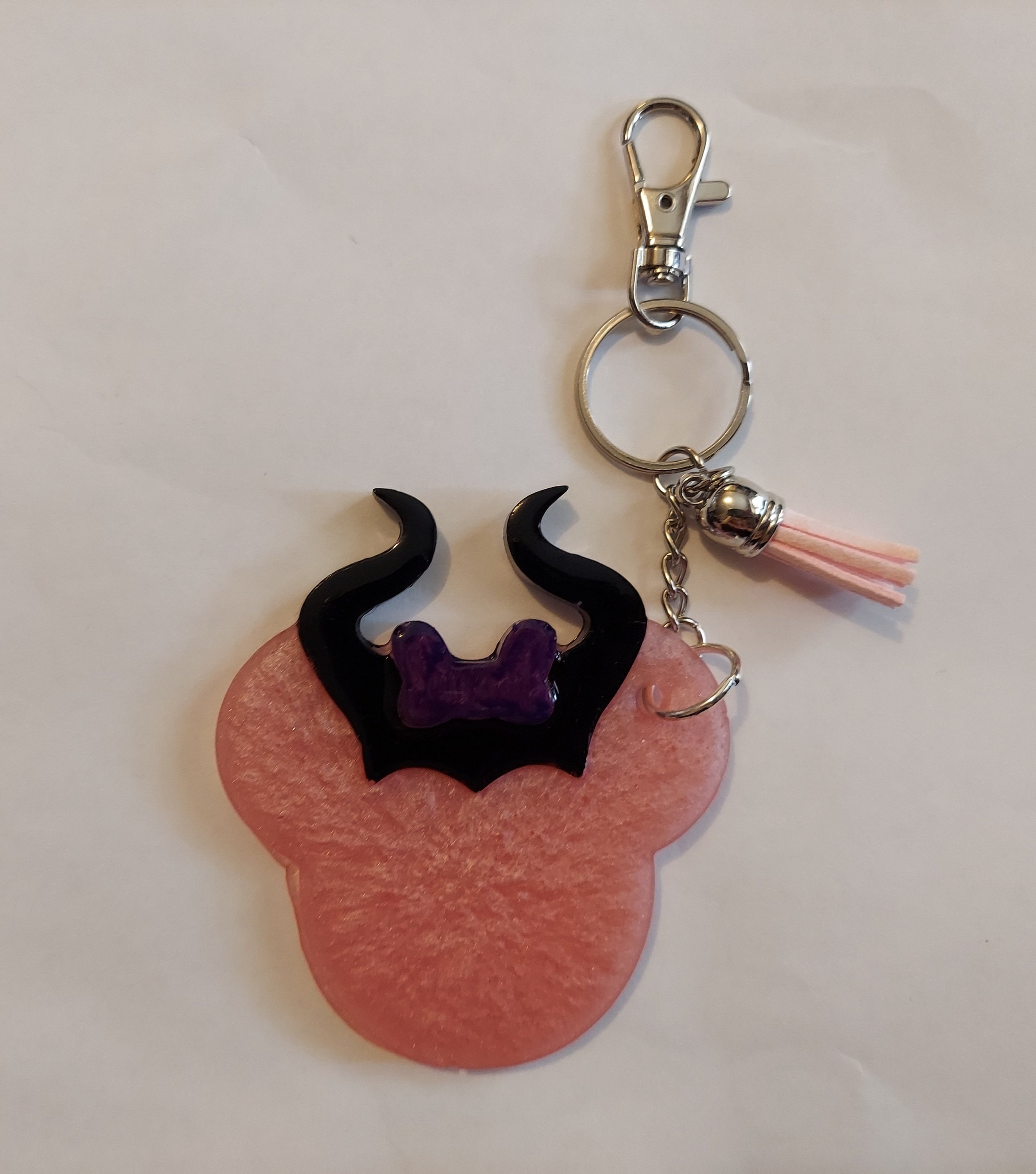 Minnie Mouse With Maleficent Horns Keychain Cute Keychain - Etsy