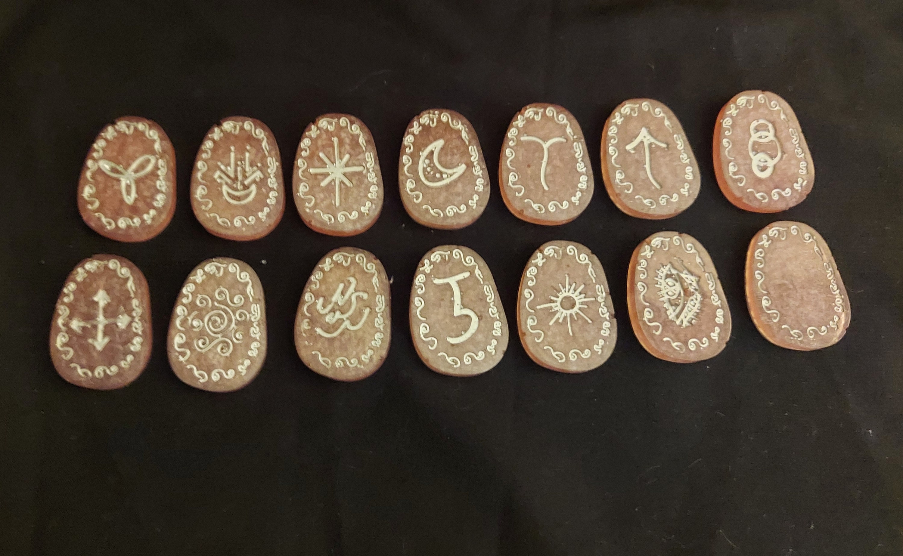 Witches Rune Set With Meanings Chart, Witches Tiles, Runes, Wicca ...