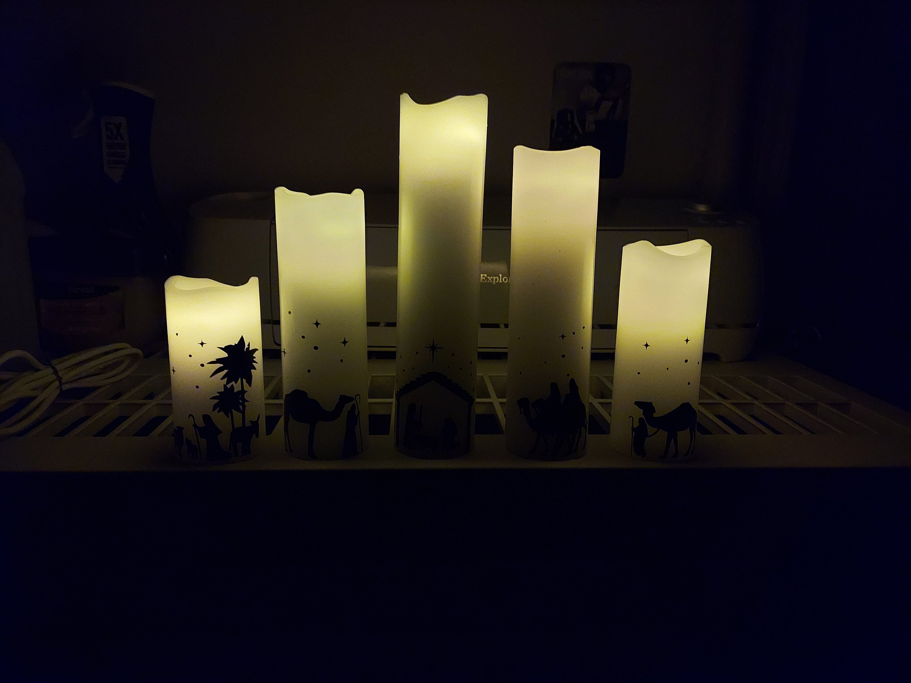 Nativity Scene Flameless Candle Set, Christmas Decor, Nativity Set ...