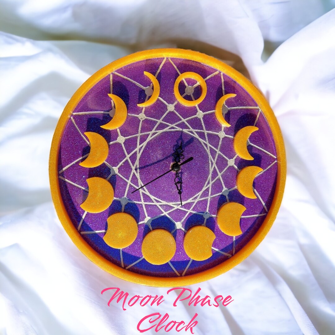 Moon Phase Wall Clock, Phases of the Moon, Clock, Wall Hanger, Gift ...
