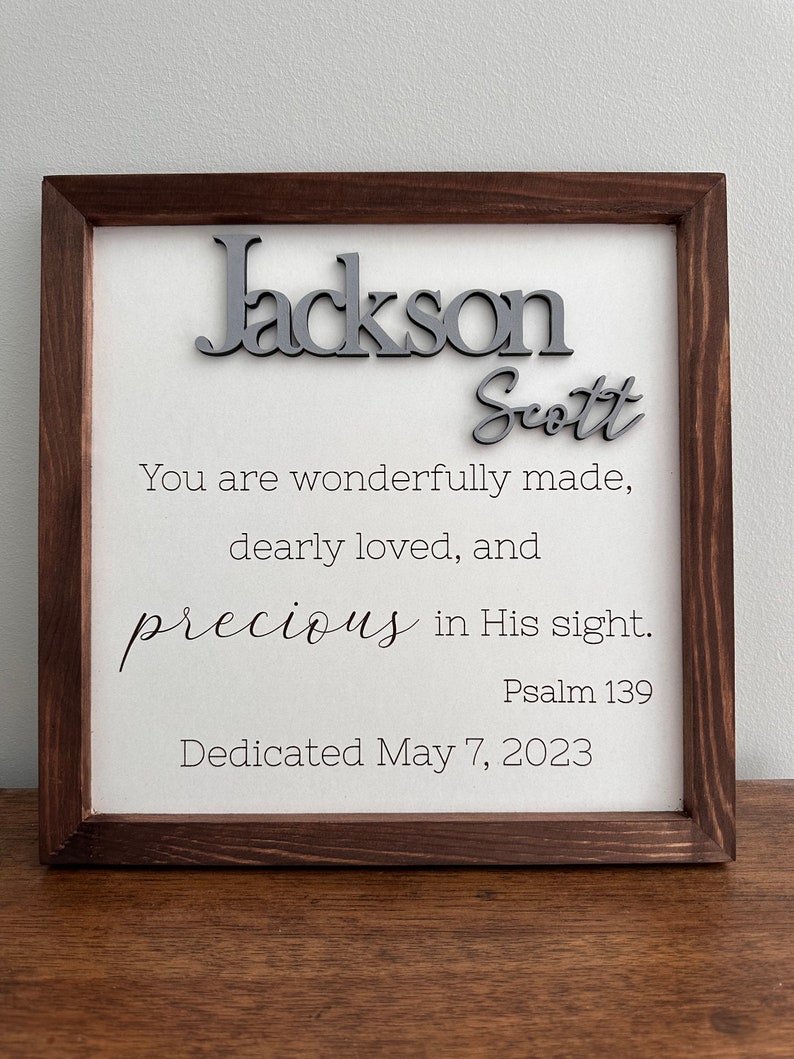 Personalized Baby Dedication Sign, Baby Baptism, Christening Gift - Etsy
