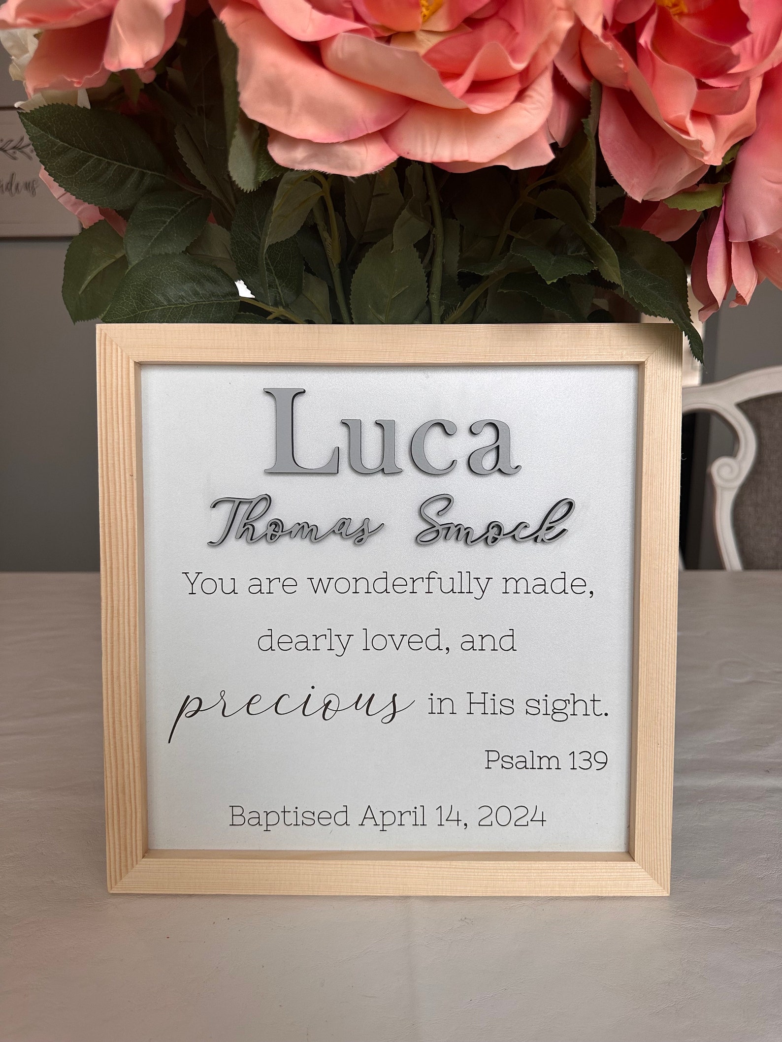 Personalized Baby Dedication Sign, Baby Baptism, Christening Gift - Etsy