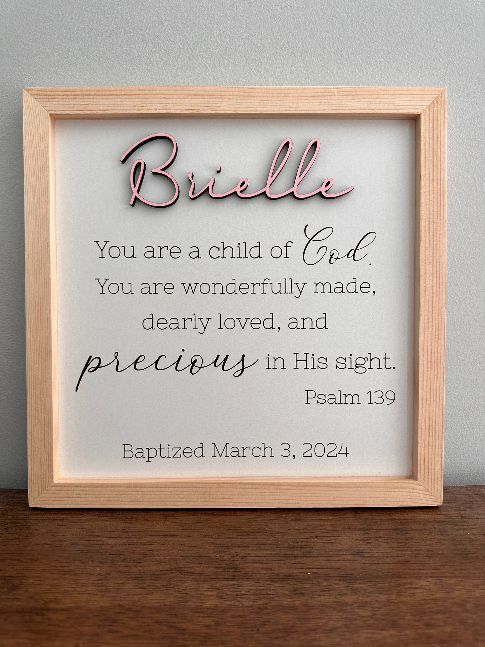 Personalized Baby Dedication Sign, Baby Baptism, Christening Gift - Etsy